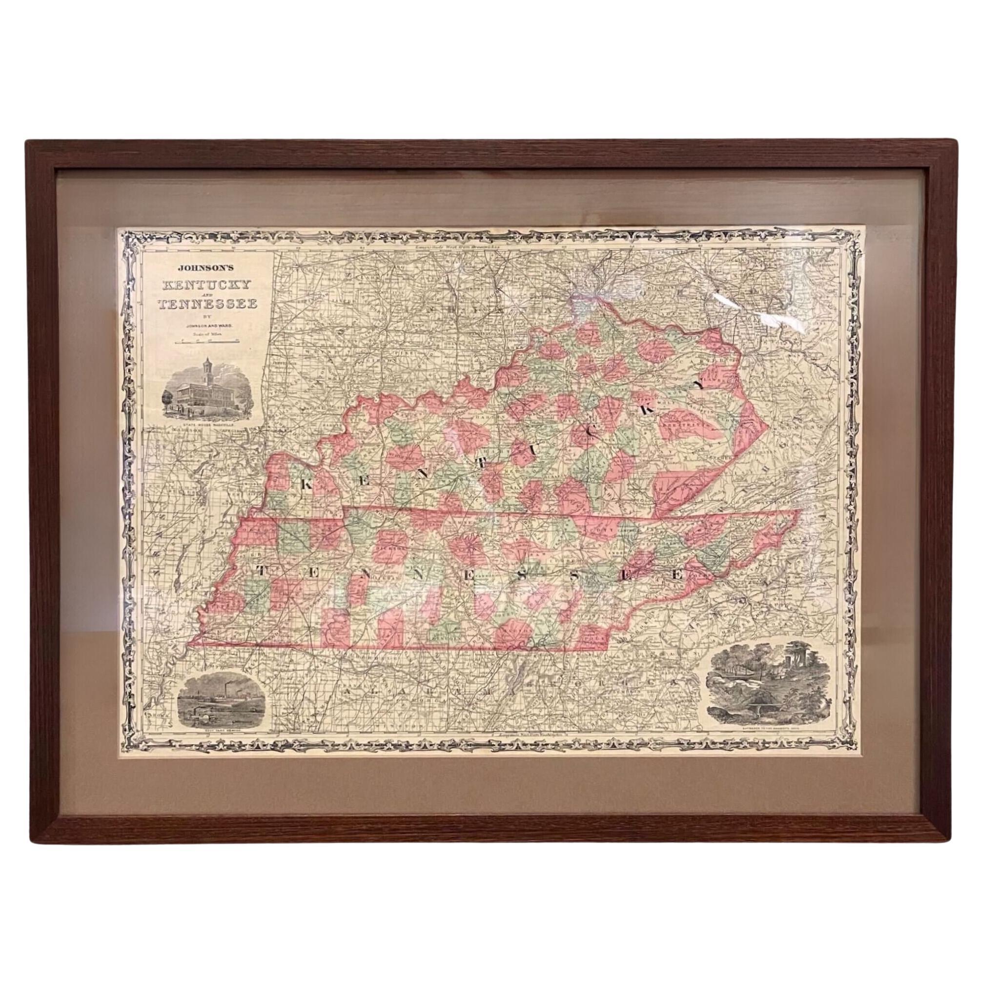 1865 "Johnson's Missouri and Kansas" Map by Johnson and Ward For Sale ...