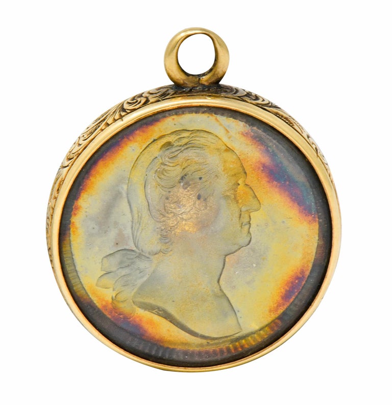 1865 Victorian 14 Karat Gold US Mint Washington Lincoln Coin Pendant at ...