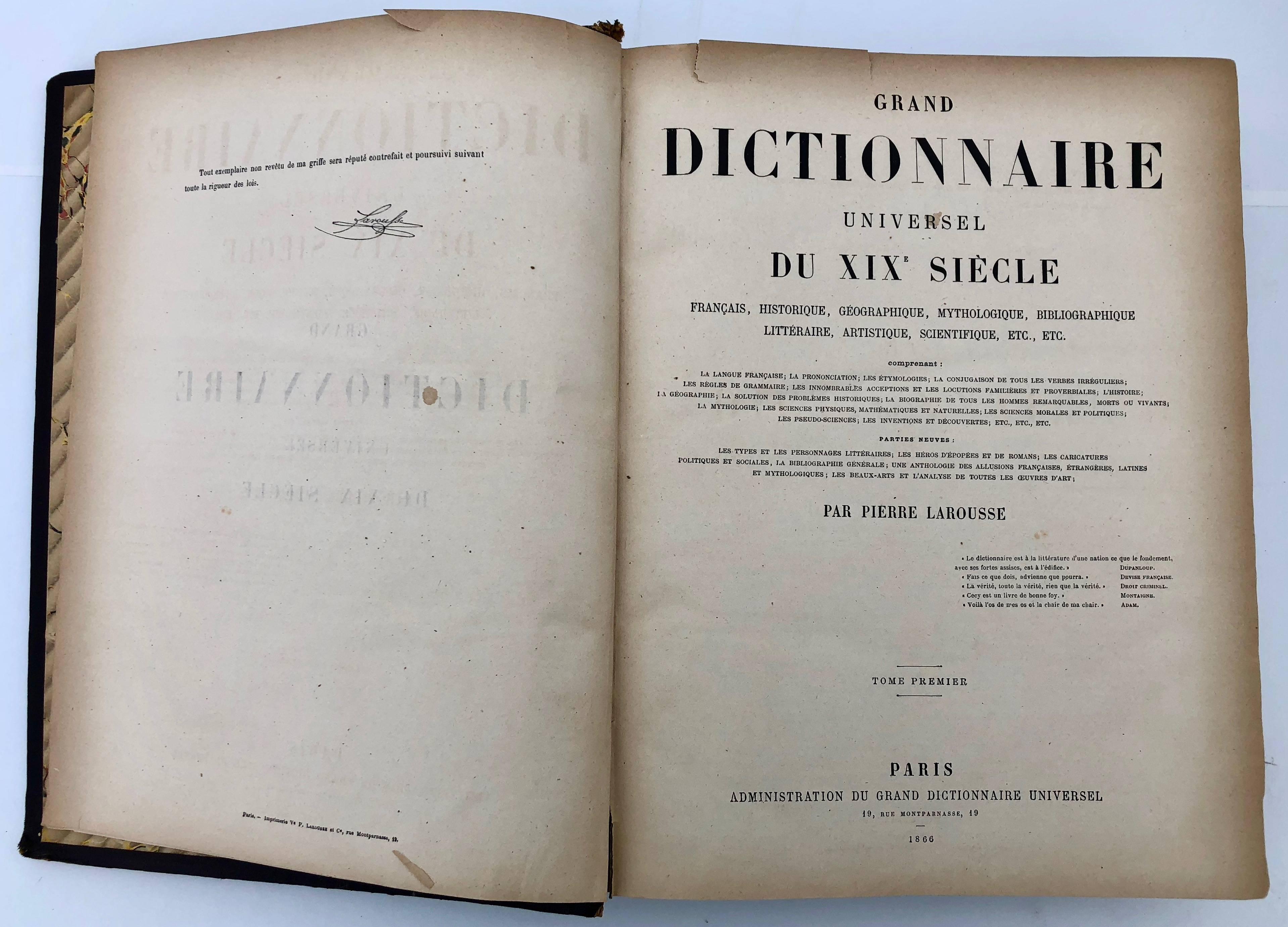 1866 Complete Pierre Larousse French Encyclopedia 16 Volumes at 1stDibs