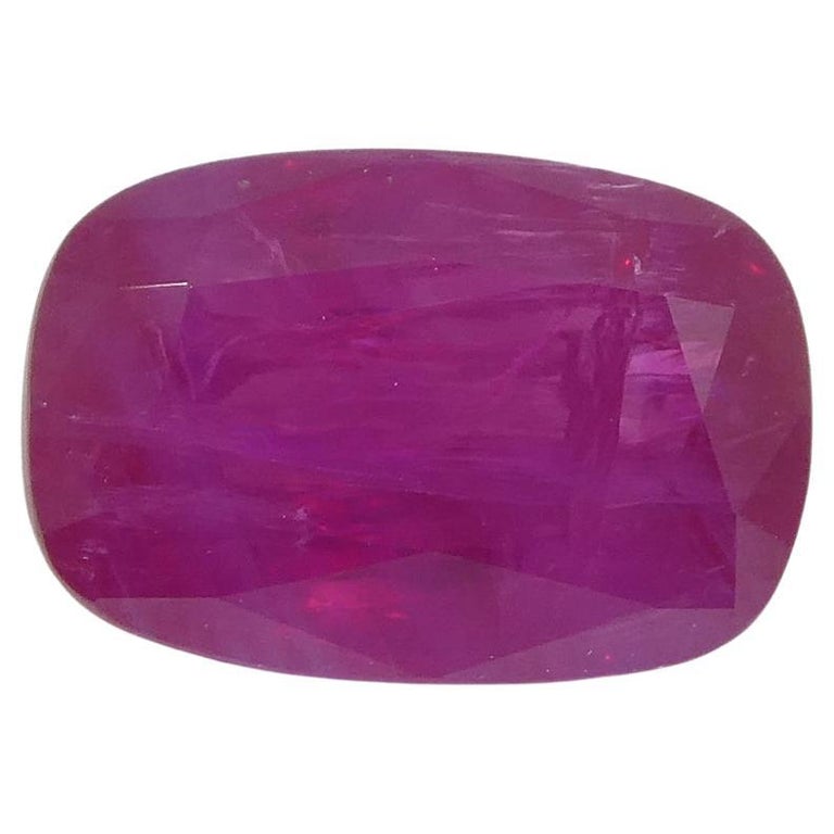 1.86 Carat Cushion Purplish Red Ruby GIA Certified Vietnam Unheated For ...
