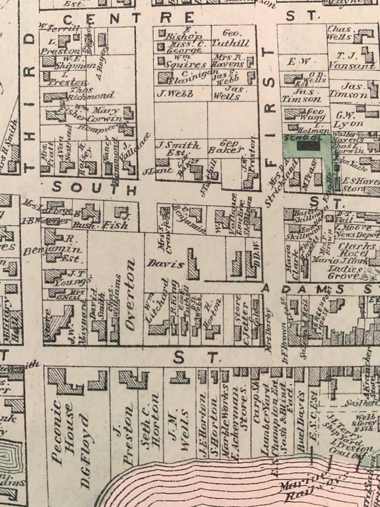 1870 Map of Greenport Long Island New York at 1stDibs | greenport ny ...