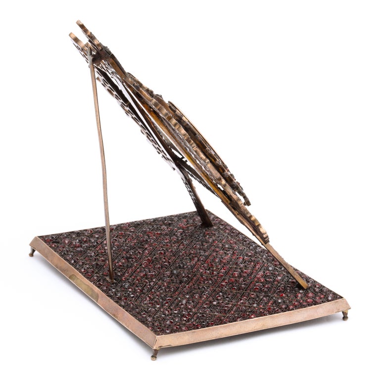 1870s Bohemian Garnet Twin Photo Frame on Oriental Carpet Base For Sale ...