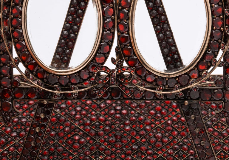 1870s Bohemian Garnet Twin Photo Frame on Oriental Carpet Base For Sale ...