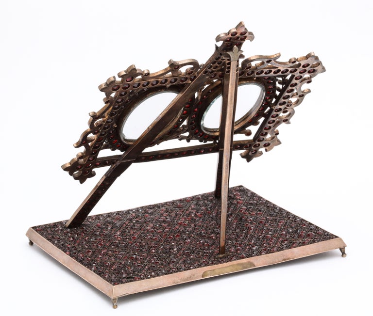 1870s Bohemian Garnet Twin Photo Frame on Oriental Carpet Base For Sale ...