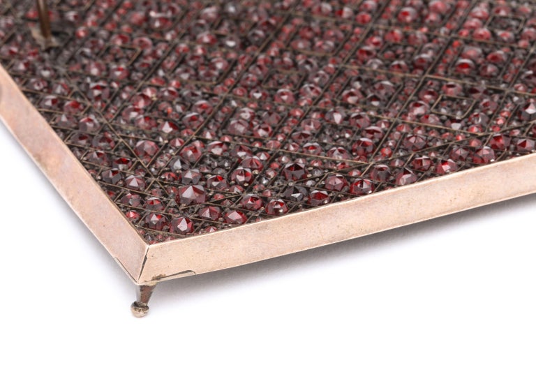 1870s Bohemian Garnet Twin Photo Frame on Oriental Carpet Base For Sale ...