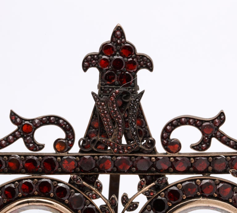 1870s Bohemian Garnet Twin Photo Frame on Oriental Carpet Base For Sale ...