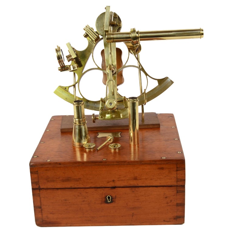 1870s Brass Nautical Sextant Signed Combes Antique Marine Navigation ...