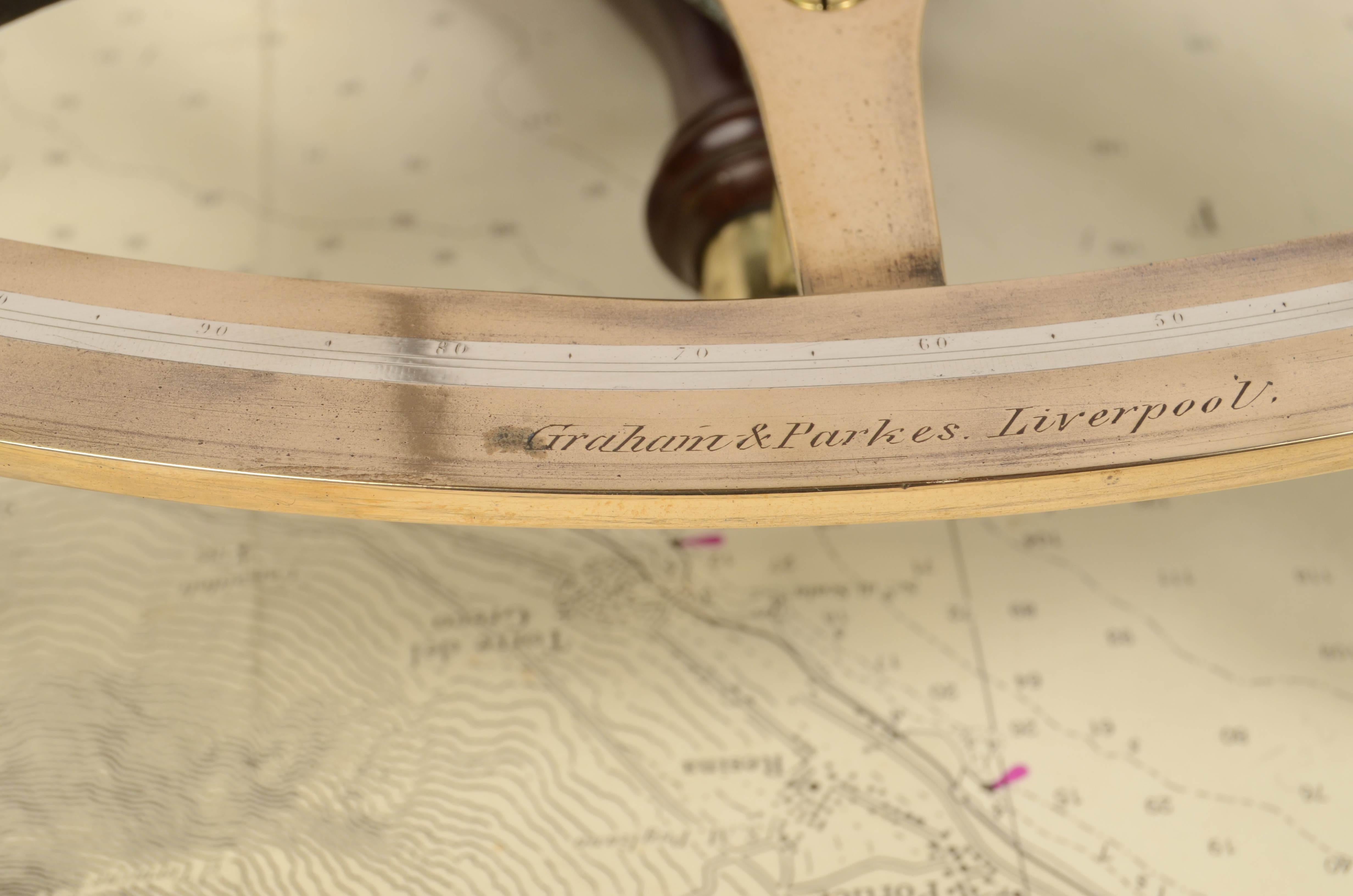 1870s Brass Sextant Signed Graham and Parkes Liverpool Antique Nautical ...