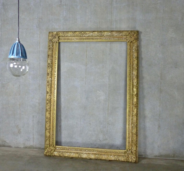 1870s Grand Antique French Gilt Picture Frame at 1stDibs