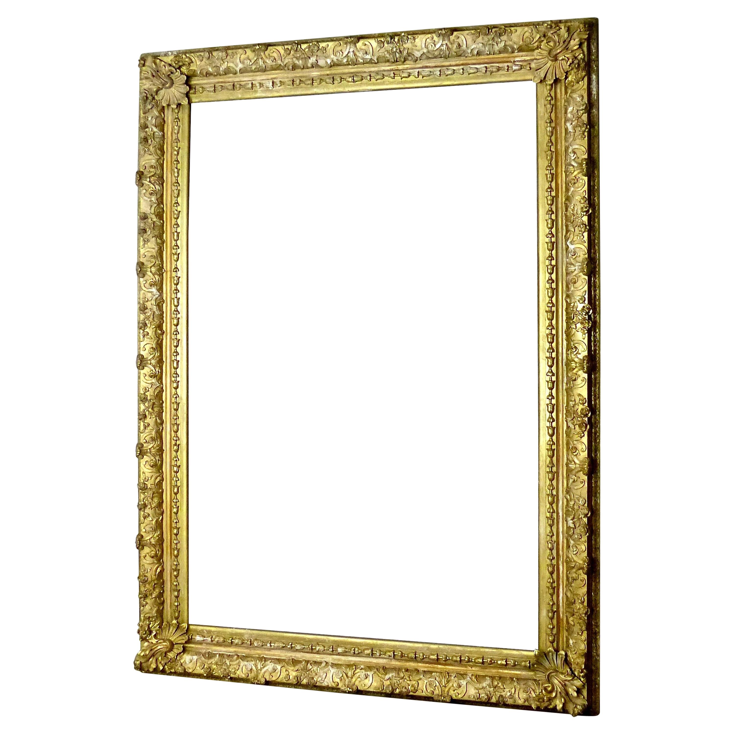 1870s Grand Antique French Gilt Picture Frame at 1stDibs