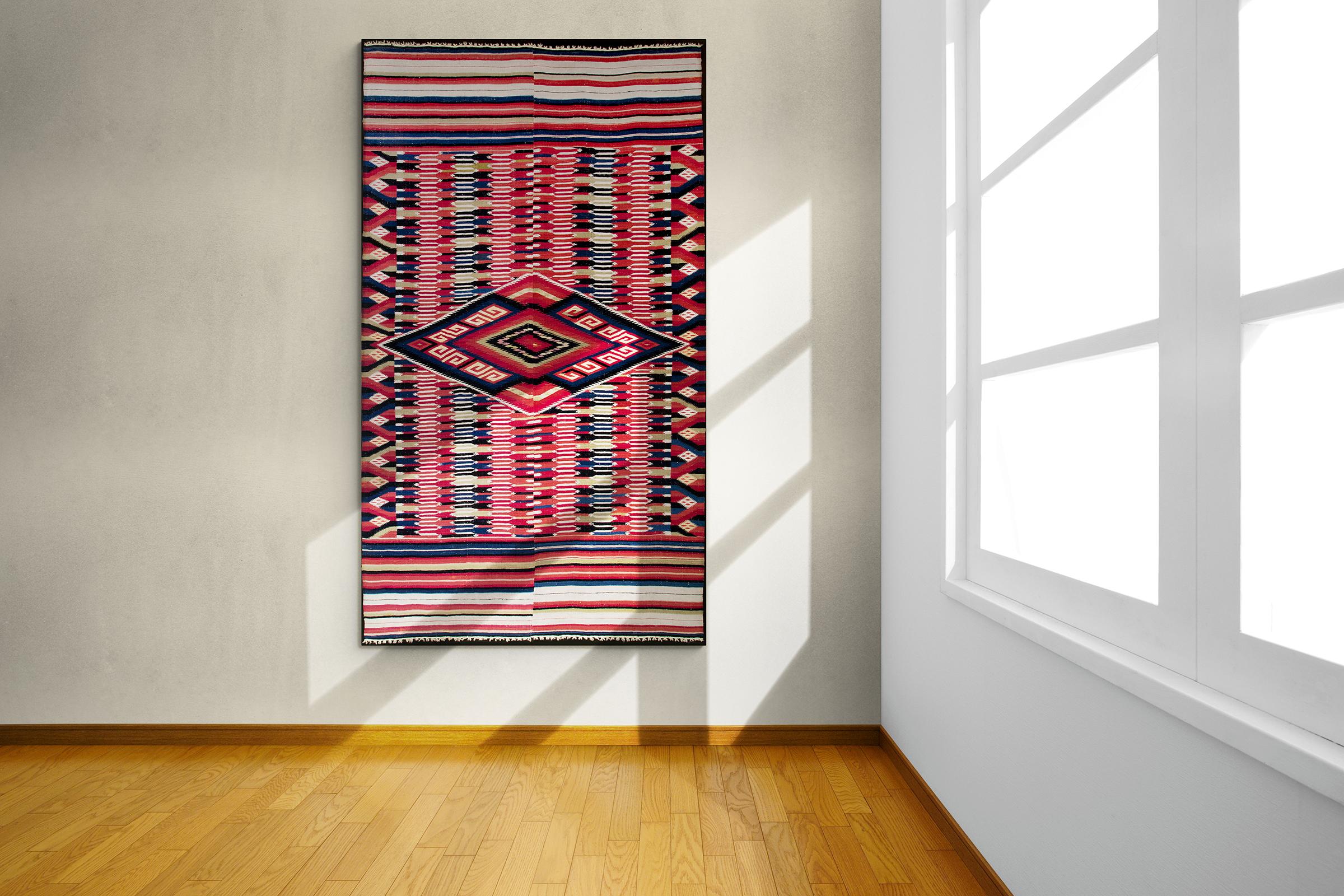 1870's Mounted Oaxacan Saltillo Serape, Classic Period, 19th Century ...