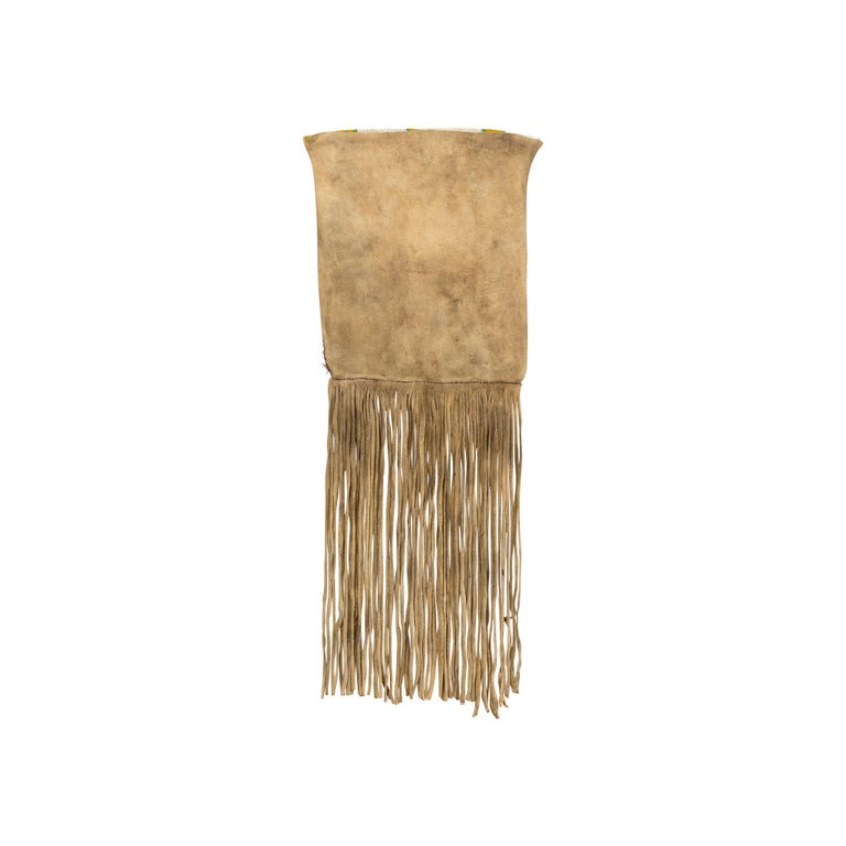 1870s Sioux Quilled and Fringed Pouch For Sale at 1stDibs