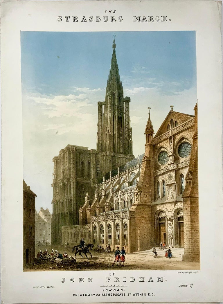 1872 Strassburg March, Pridham, Large Folio Colour Lithograph, Music ...