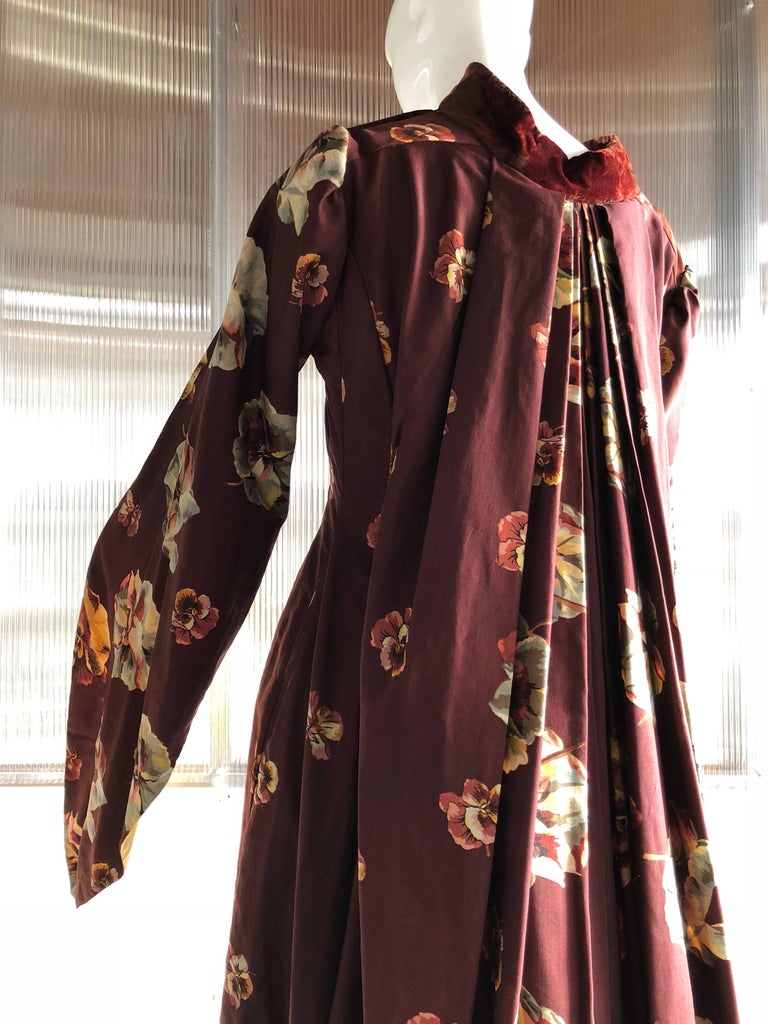 1875 Dramatic Sleeve and Watteau Back Robe Déshabillé In Victorian ...
