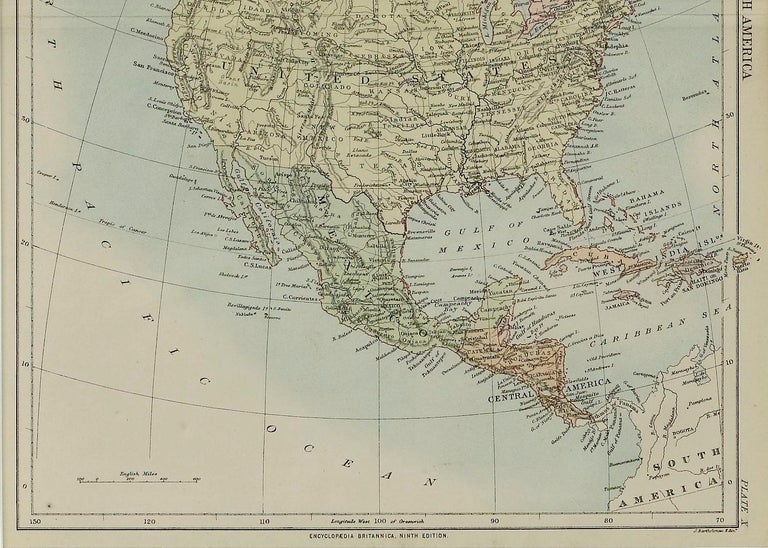 1875 "North America" Map by J. Bartholomew For Sale at 1stDibs