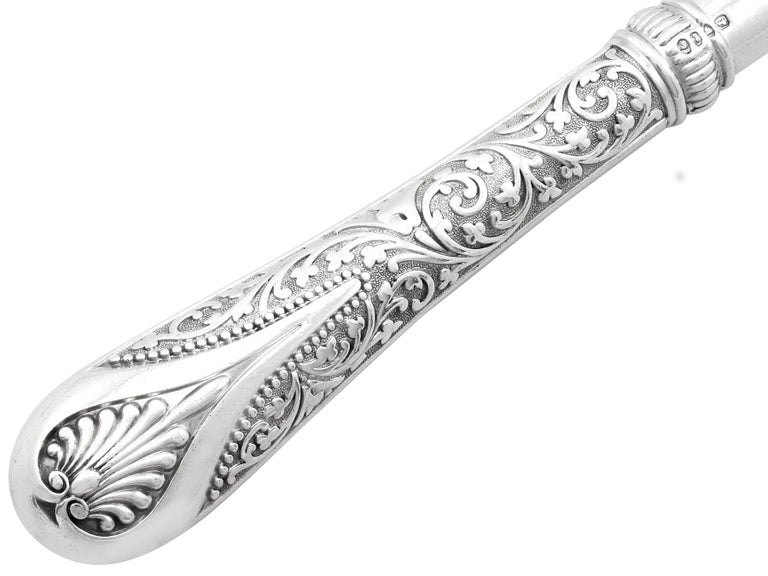 1876 Antique Victorian Sterling Silver Newton Pattern Fish Servers For ...