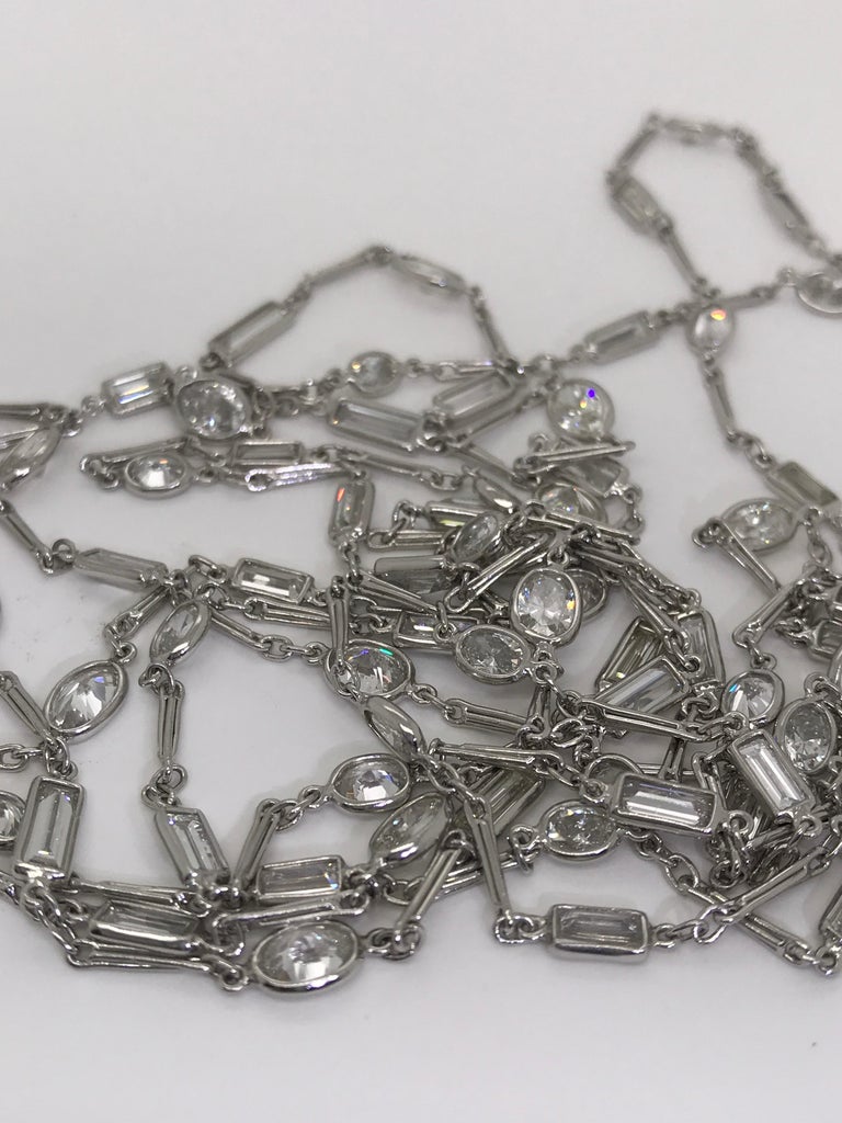 18.77 Carat Diamonds by the Yard Platinum Chain Necklace For Sale at ...