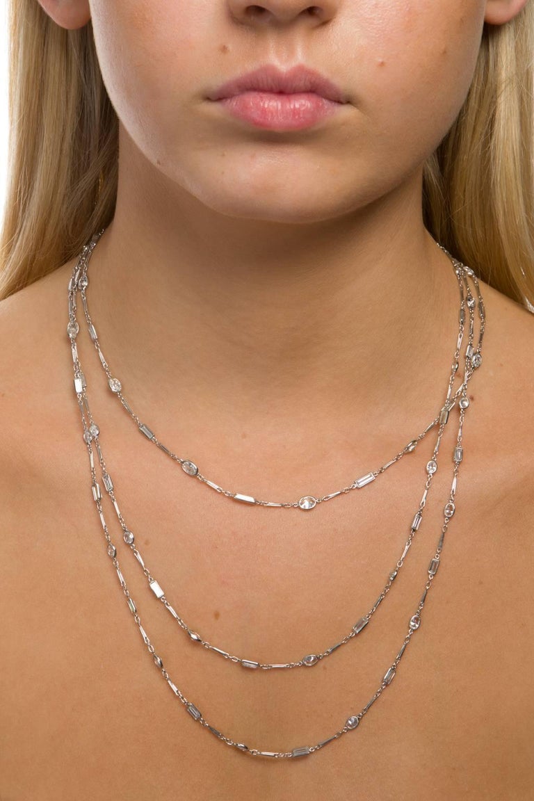 18.77 Carat Diamonds by the Yard Platinum Chain Necklace For Sale at ...