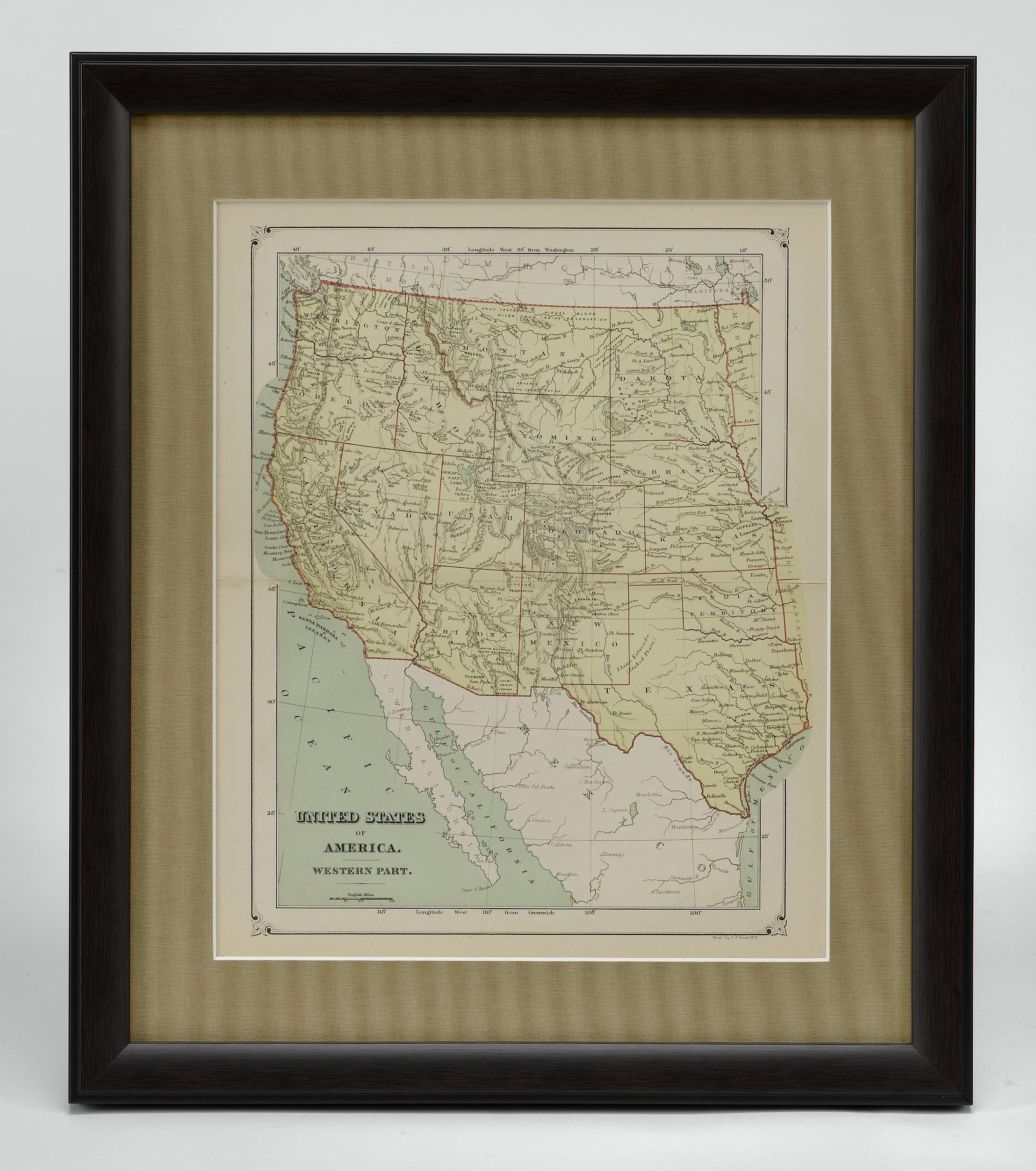 1879 "United States of America, Western Part" by O. J. Stuart For Sale ...