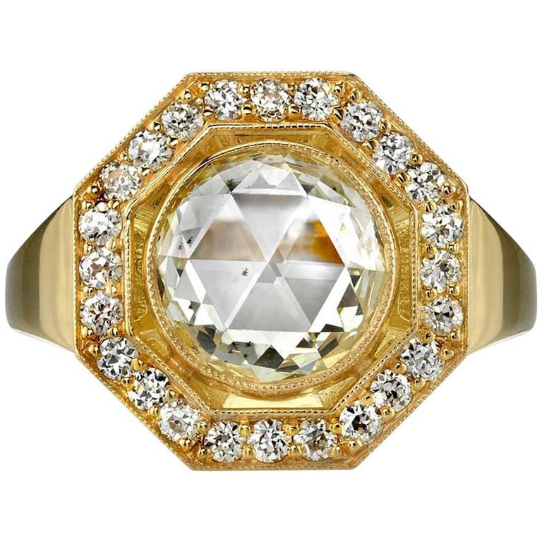 Handcrafted Catalina Rose Cut Diamond Octagonal Ring by Single Stone ...