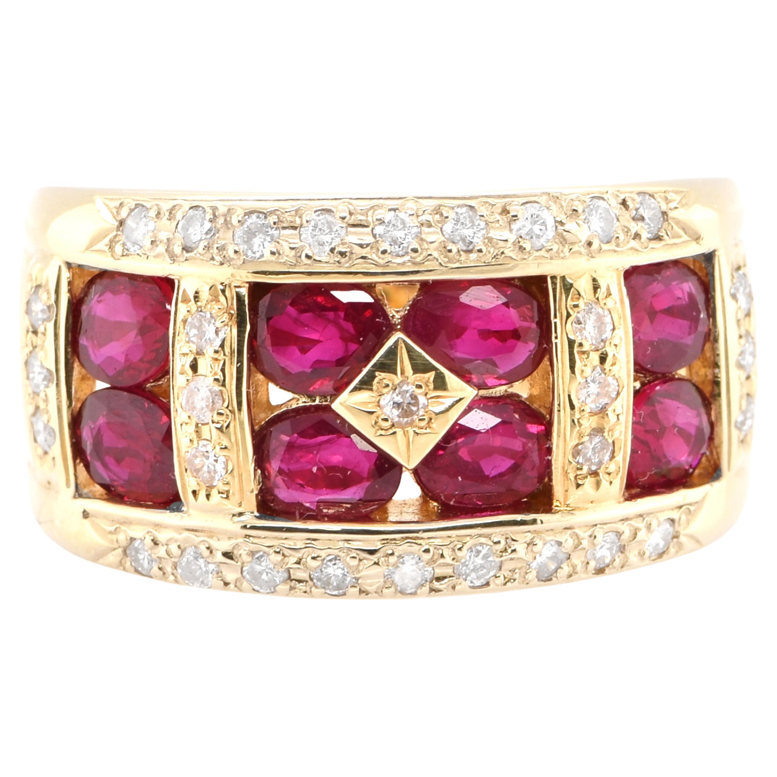 Ruby with Diamond Ring Set in 18 Karat Gold Settings For Sale at 1stDibs