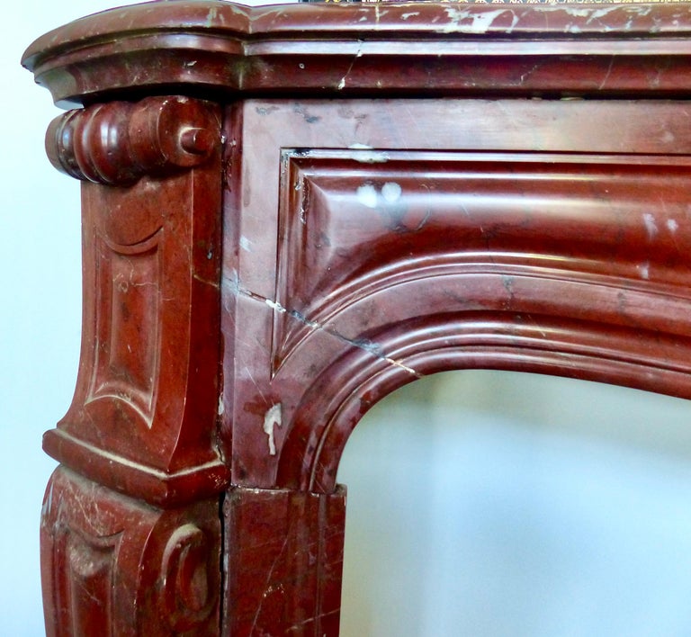 1880-1890 French ‘Rouge de Rance' Fireplace Surround Mantel For Sale at ...