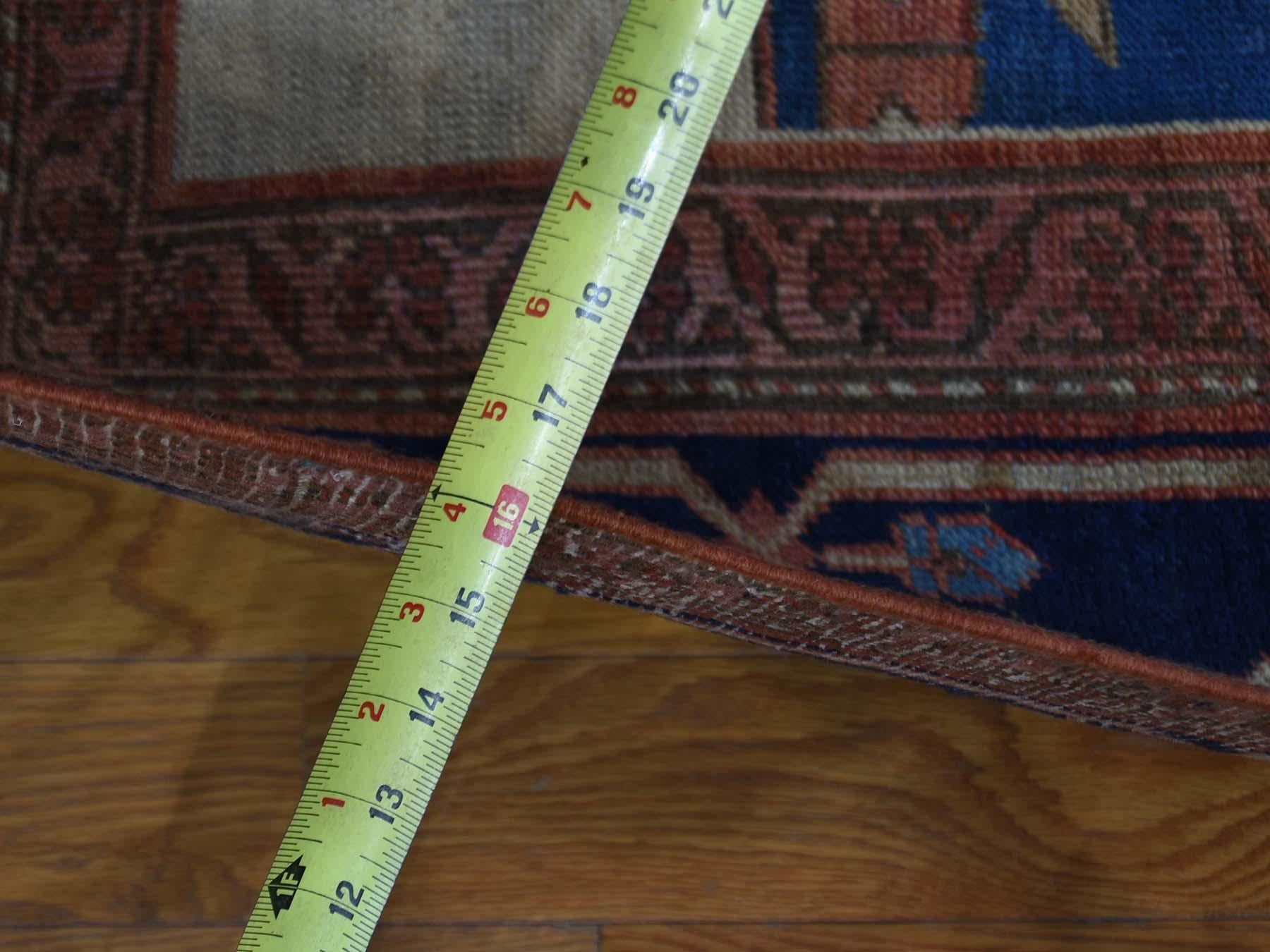 1880 Antique Persian Serapi Rug Even Wear, Classical Rust Navy at ...