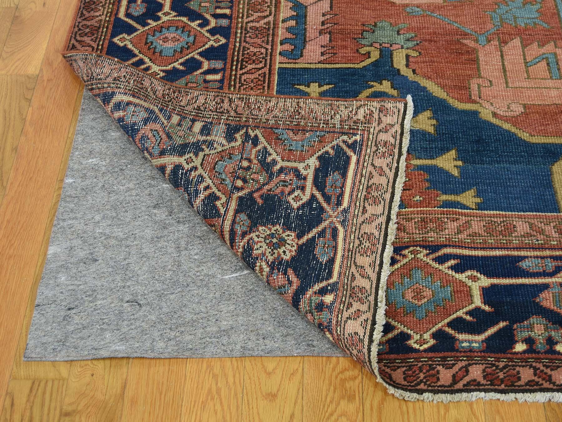 1880 Antique Persian Serapi Rug Even Wear, Classical Rust Navy at ...