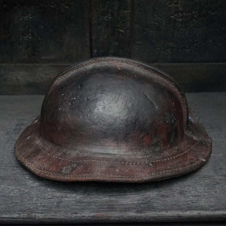 1880 Belgian Leather Miners Hat For Sale at 1stDibs | belgian hat ...