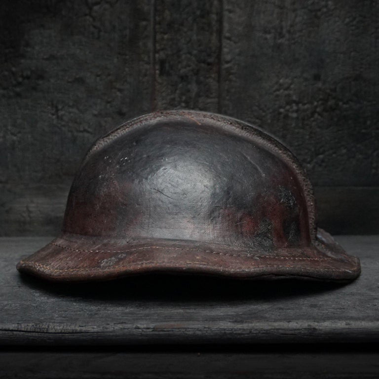 1880 Belgian Leather Miners Hat For Sale at 1stDibs