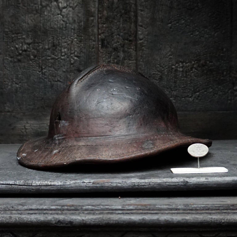 1880 Belgian Leather Miners Hat For Sale at 1stDibs | belgian hat ...