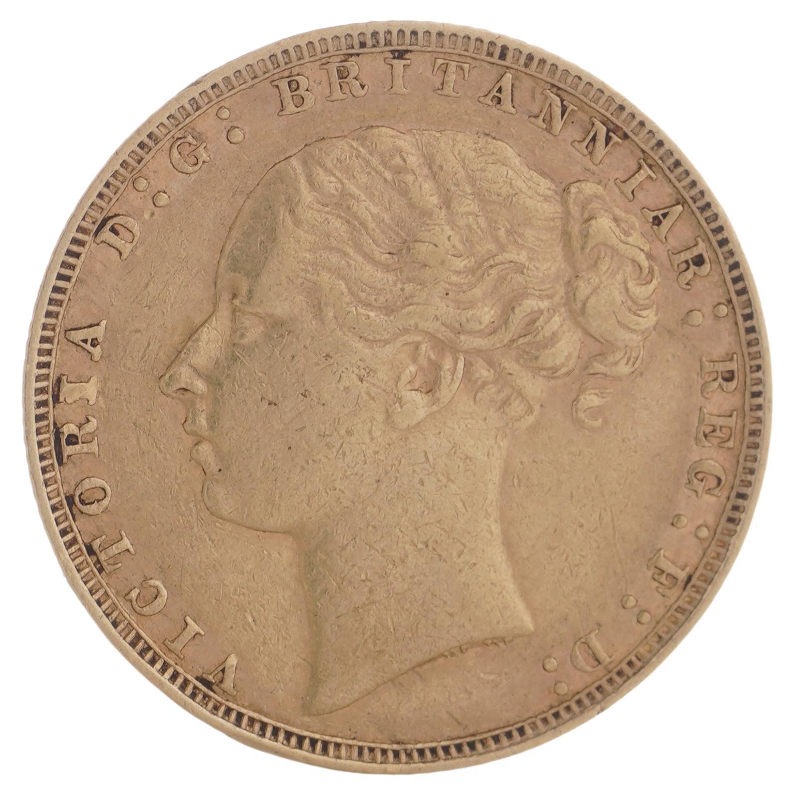 1880 gold Sovereign with the queen Victoria Young Head For Sale at 1stDibs