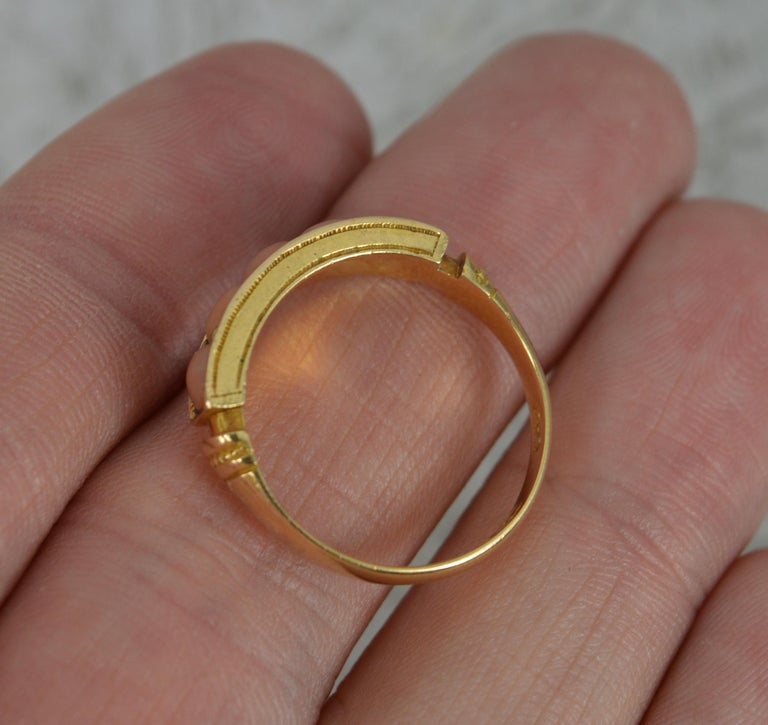 1880 Victorian 18 Carat Gold and Five Coral Stack Band Ring For Sale at ...