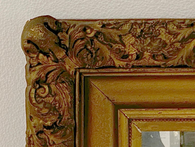 1880s Antique Gold Framed Mirror with Carved Wood and Gesso For Sale at ...