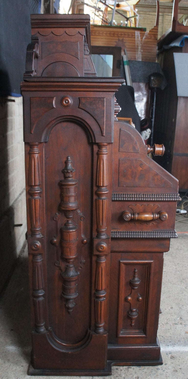 1880s Antique Victorian Eastlake W.W. Kimball Walnut Carved Chapal Pump ...