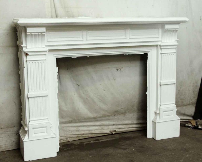 1880s Baroque Style White Antique Wooden Mantel at 1stDibs