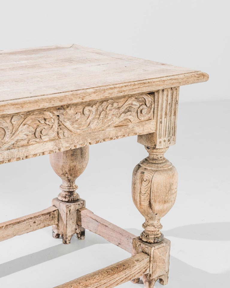1880s Belgian Bleached Oak Table at 1stDibs