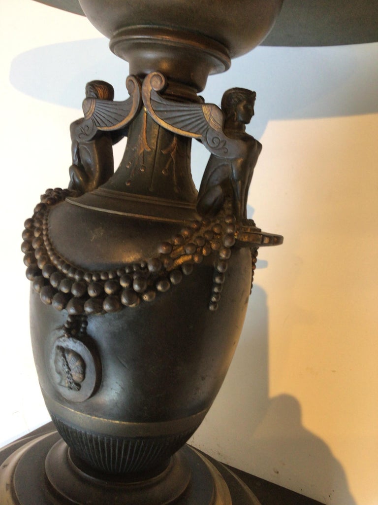 1880s Classical Bronze Urn Side Table For Sale at 1stDibs
