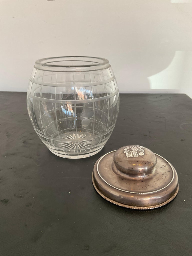 1880s Crystal Jar with Sterling Top For Sale at 1stDibs