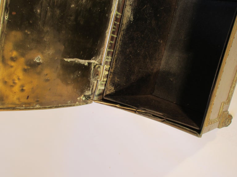 1880s English Brass Coal Box For Sale at 1stDibs