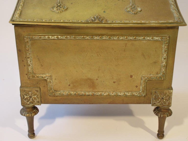 1880s English Brass Coal Box For Sale at 1stDibs