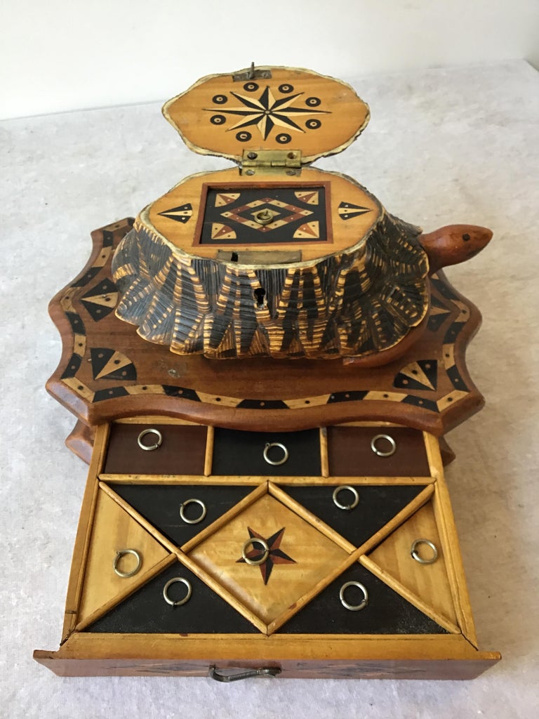 1880s English Carved Wood Turtle Box at 1stDibs