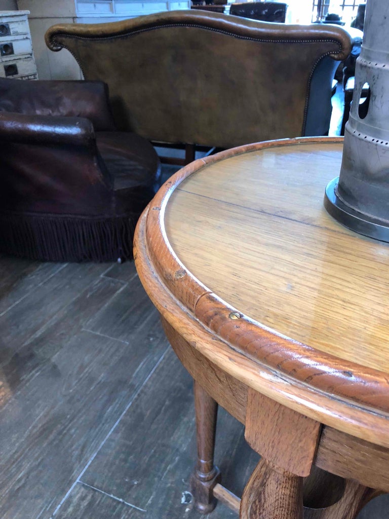 1880s English Round Wooden Nautical Side Table at 1stDibs