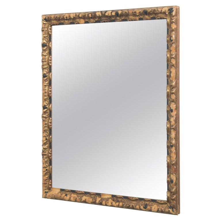 1880s French Mirror with Wooden Frame at 1stDibs