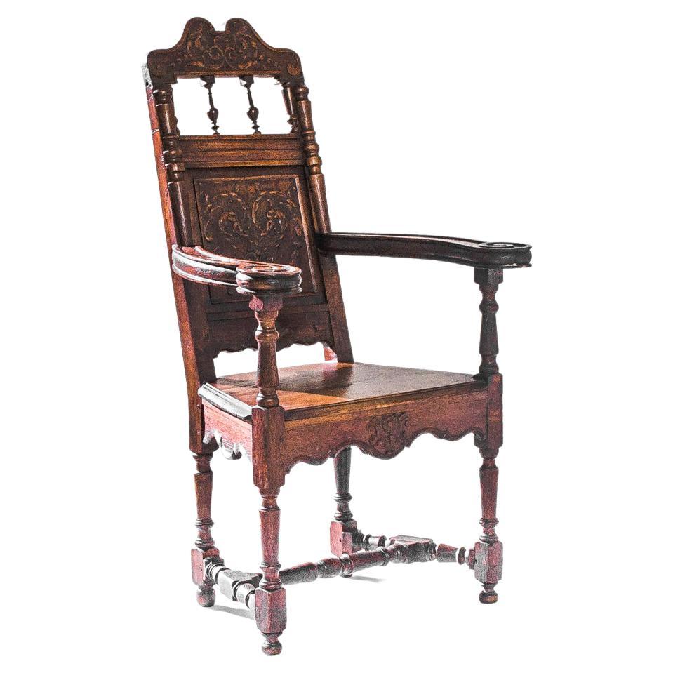 Antique British Oak Chair with Original Patina at 1stDibs
