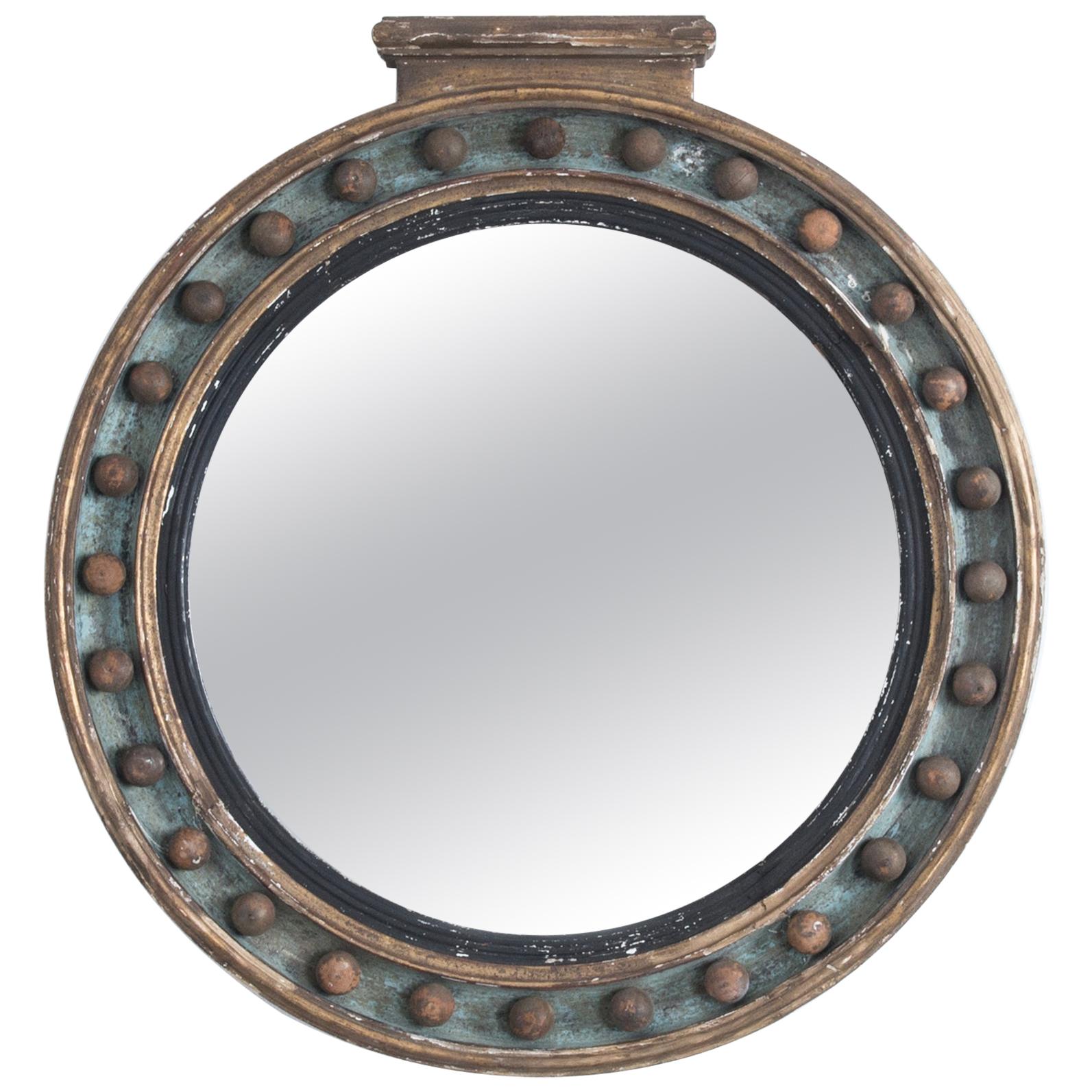 1880s French Round Wooden Mirror at 1stDibs