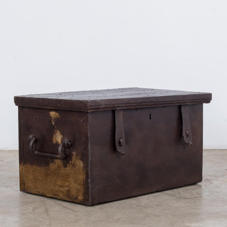 1880s French Wood and Metal Trunk at 1stDibs
