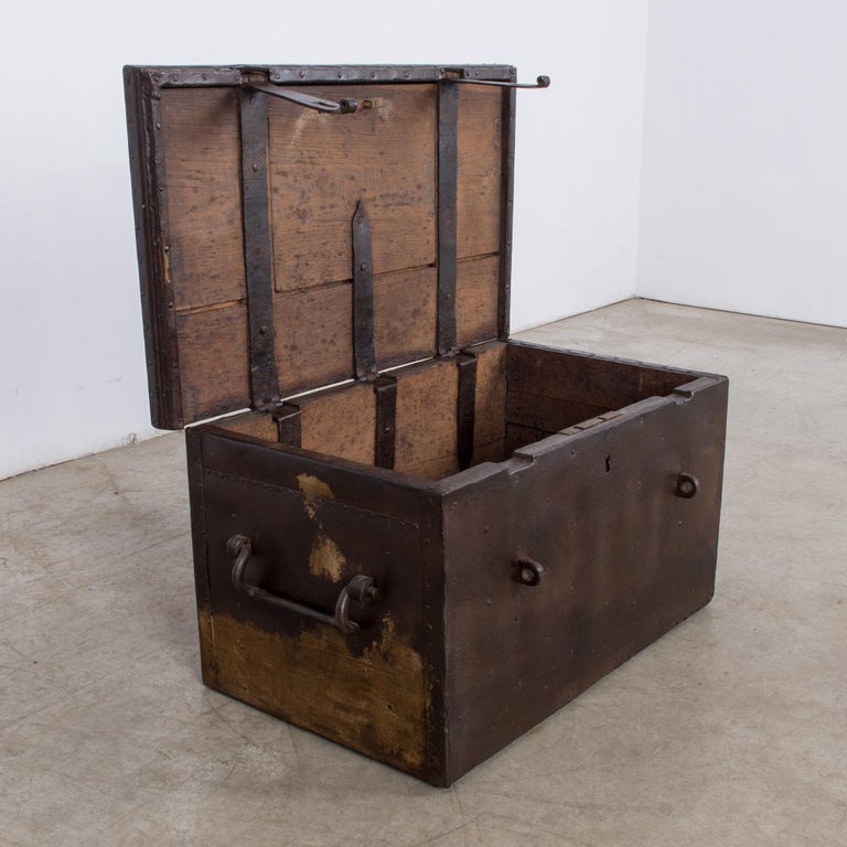 1880s French Wood and Metal Trunk at 1stDibs