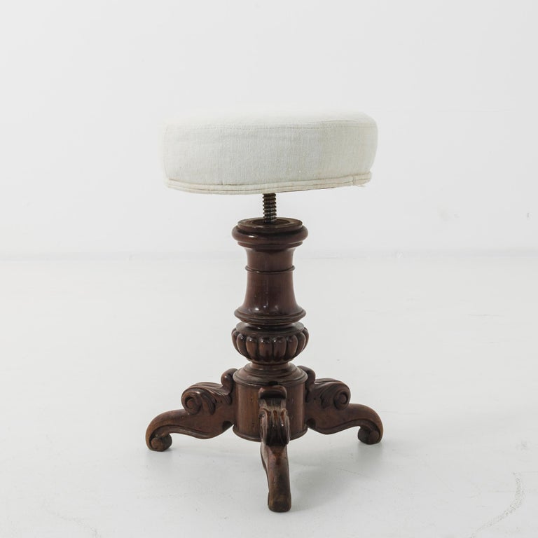 1880s French Wooden Screw Top Stool at 1stDibs