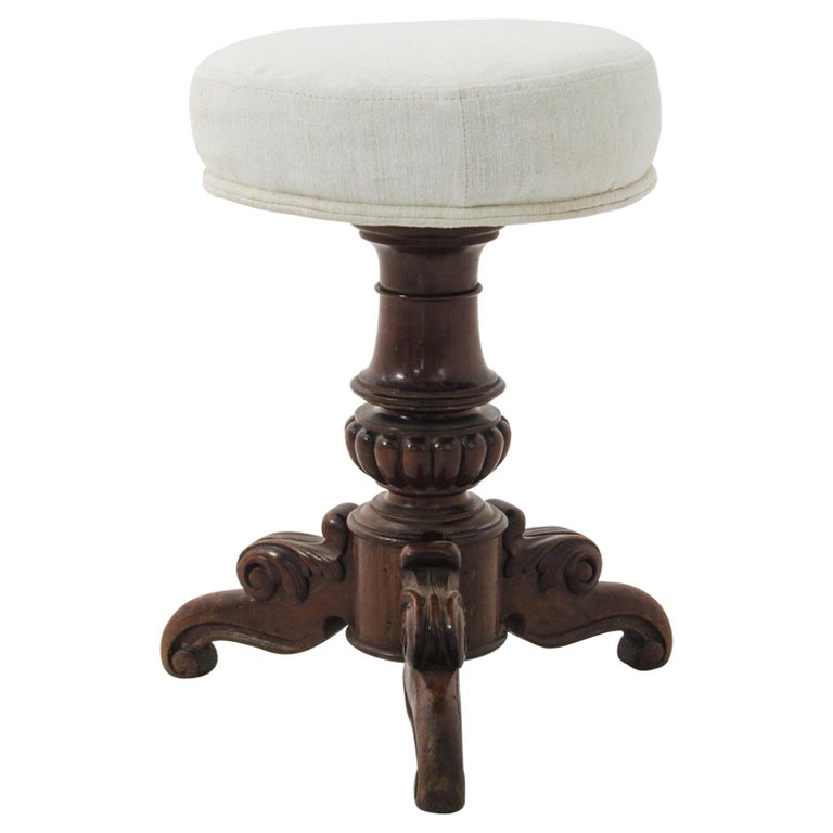 1880s French Wooden Screw Top Stool at 1stDibs